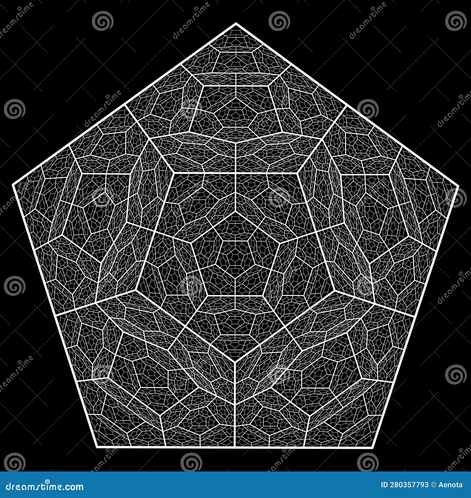 Fractal vector pentagon stock vector. Illustration of figure - 280357793