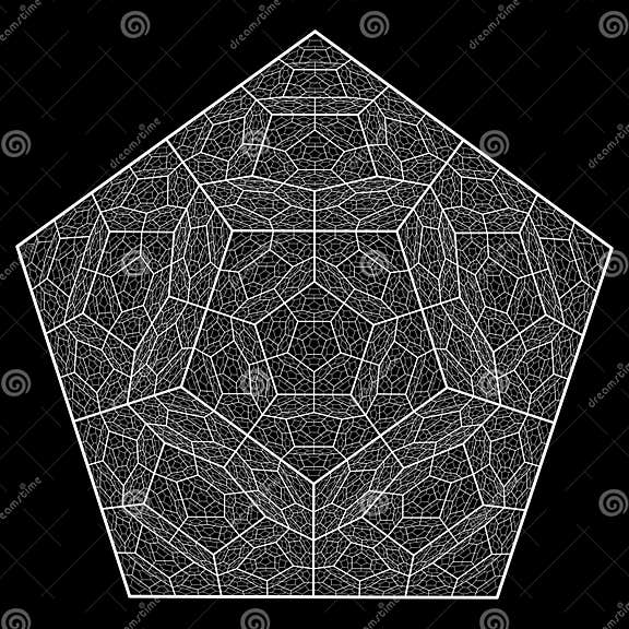 Fractal vector pentagon stock vector. Illustration of figure - 280357793