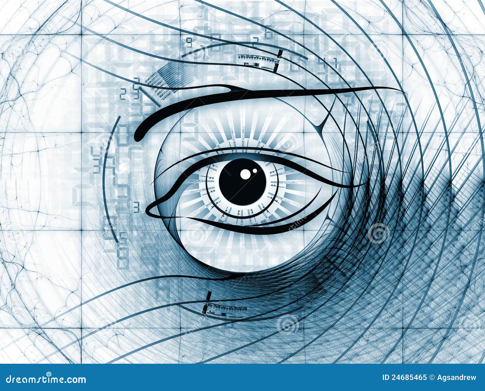 Fractal vision abstract stock illustration. Illustration of stare ...