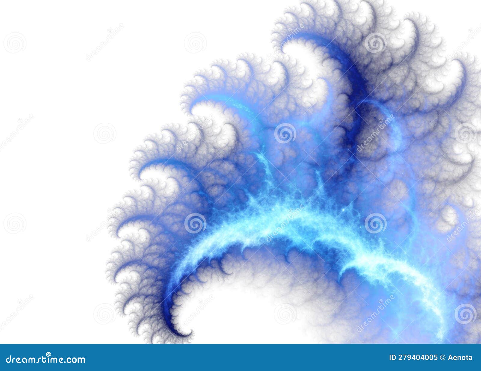 Fractal Wave Isolated on White - Fractal Art Stock Illustration ...