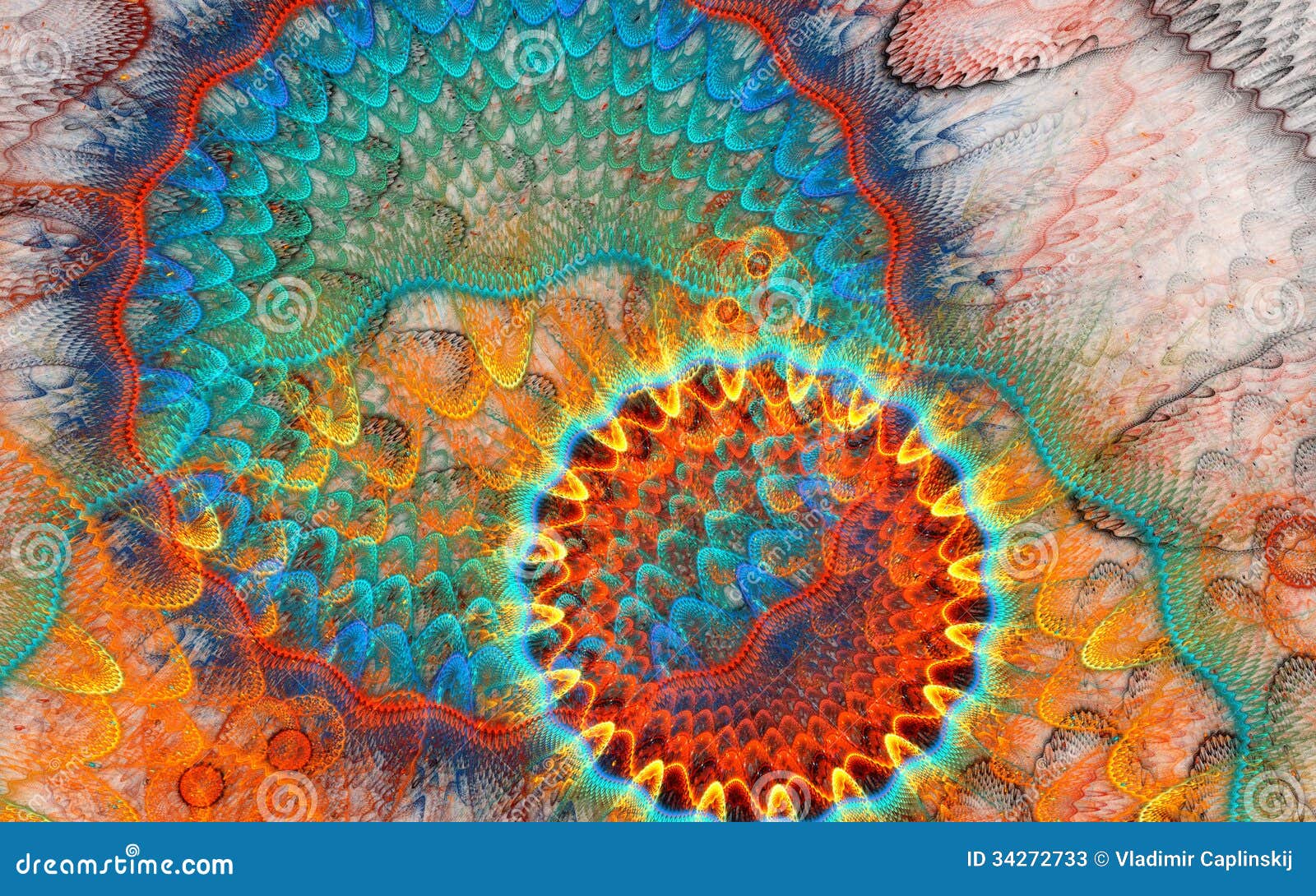 Fractal Wave Shape Background Stock Illustration - Illustration of ...