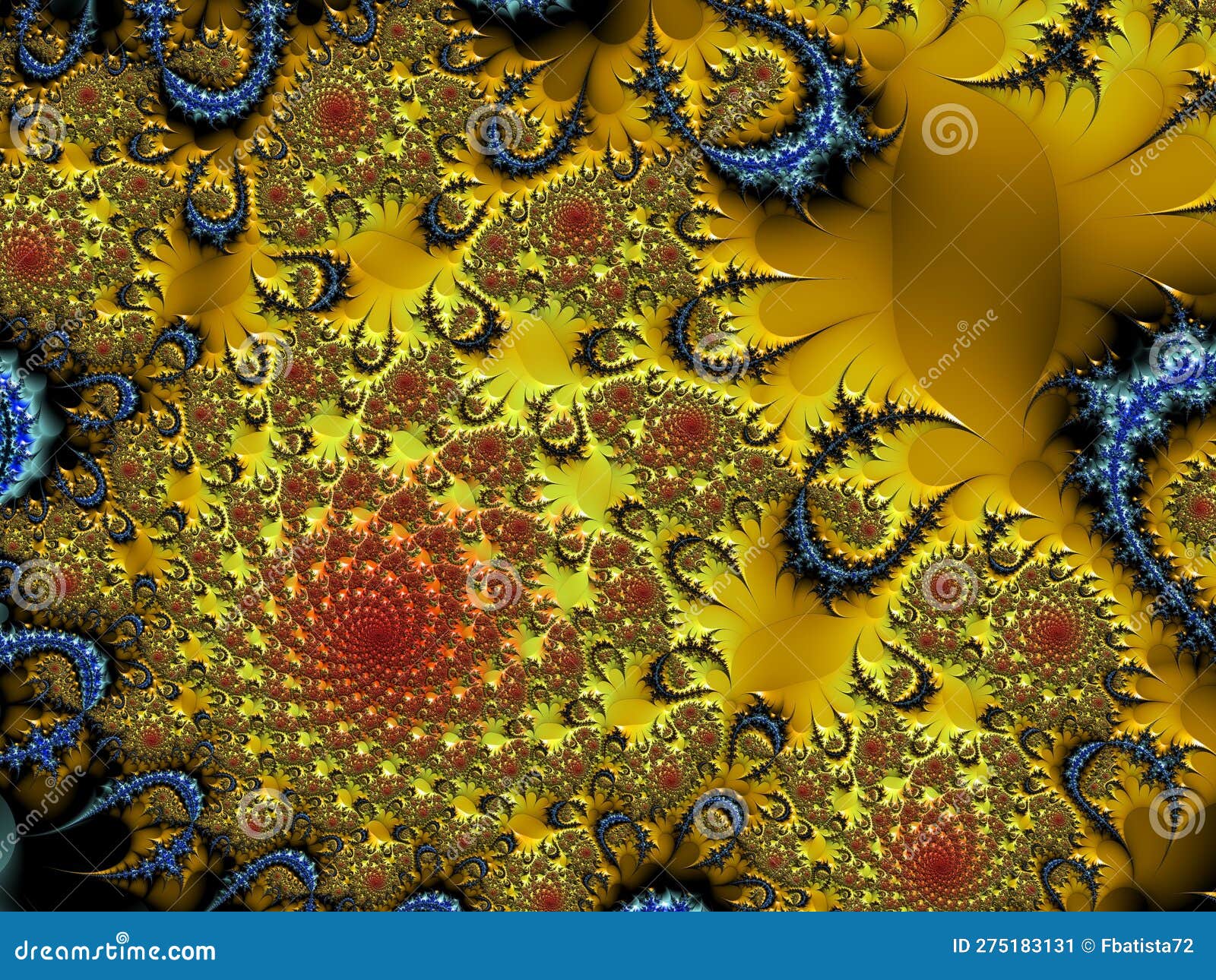 Fractal Yellow - Mandelbrot Set Detail, Digital Artwork for Creative ...