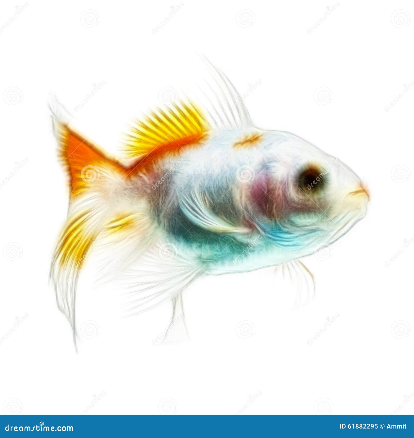 Fractales De Poisson Rouge D'isolement Sur Le Blanc Image stock - Image ...