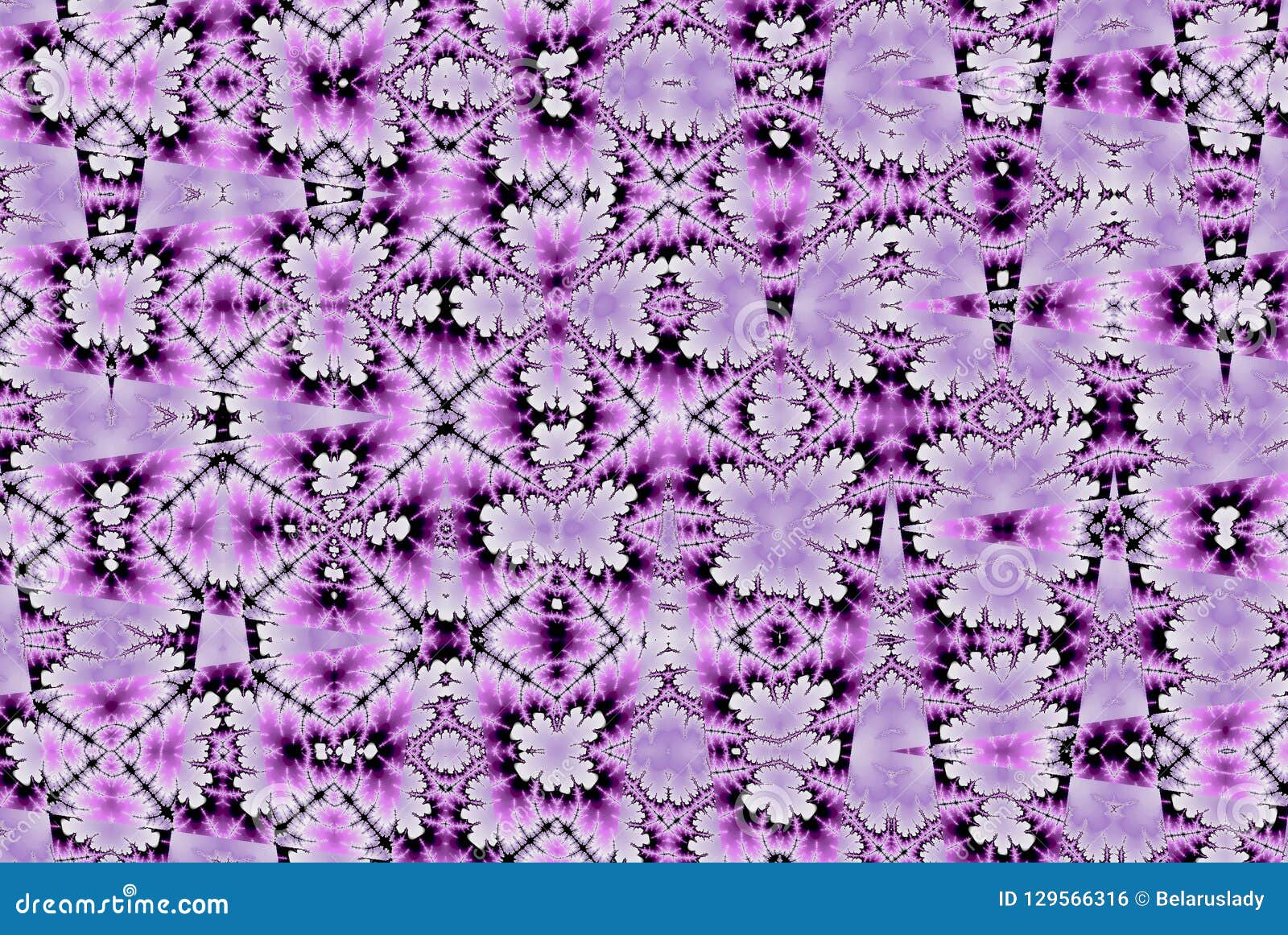 Snowflake Fractals Continuous Background in Purple and Violet Stock ...
