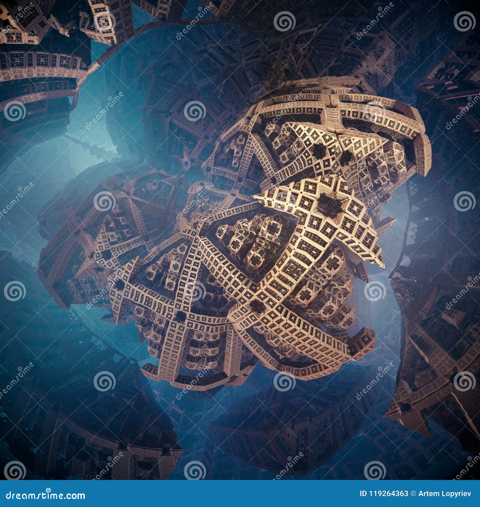 Epic Abstract Poster Or Background With Fractals. Bigscale Image. Stock ...