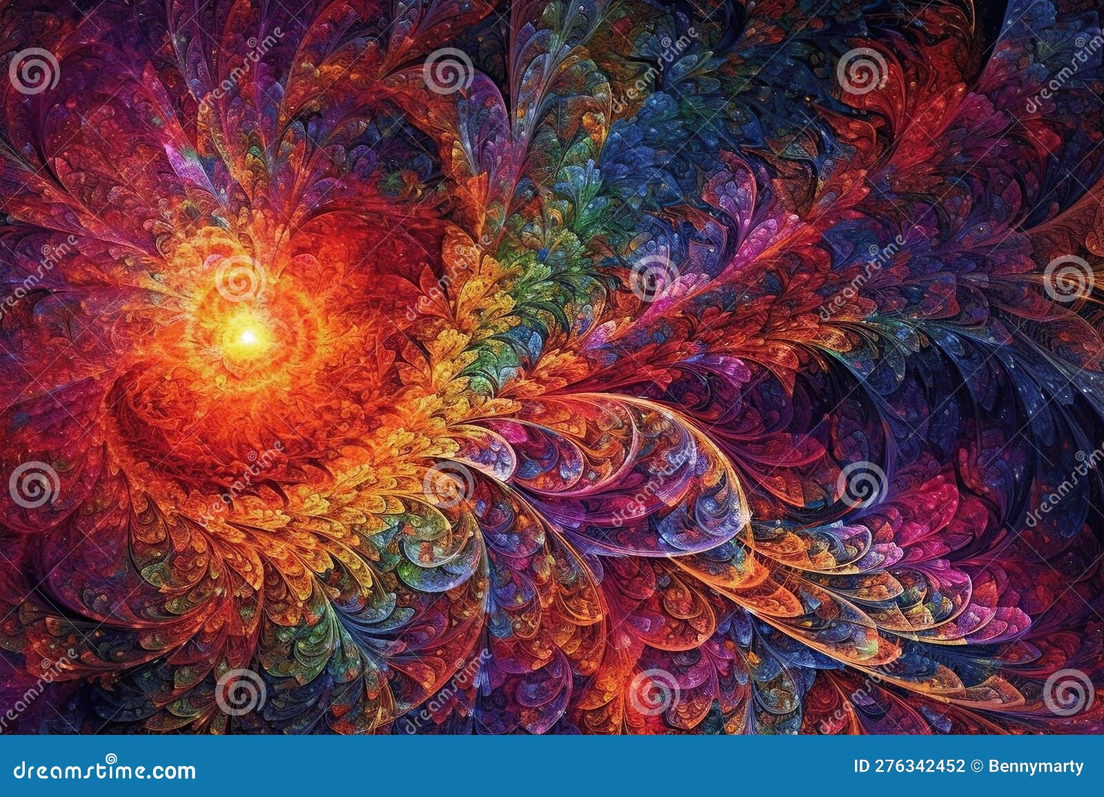 Colorful Abstract Painting of Fractals Stock Illustration ...