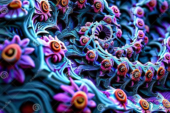 Fractals Self Repeating Patterns at Different Scales Stock Illustration ...