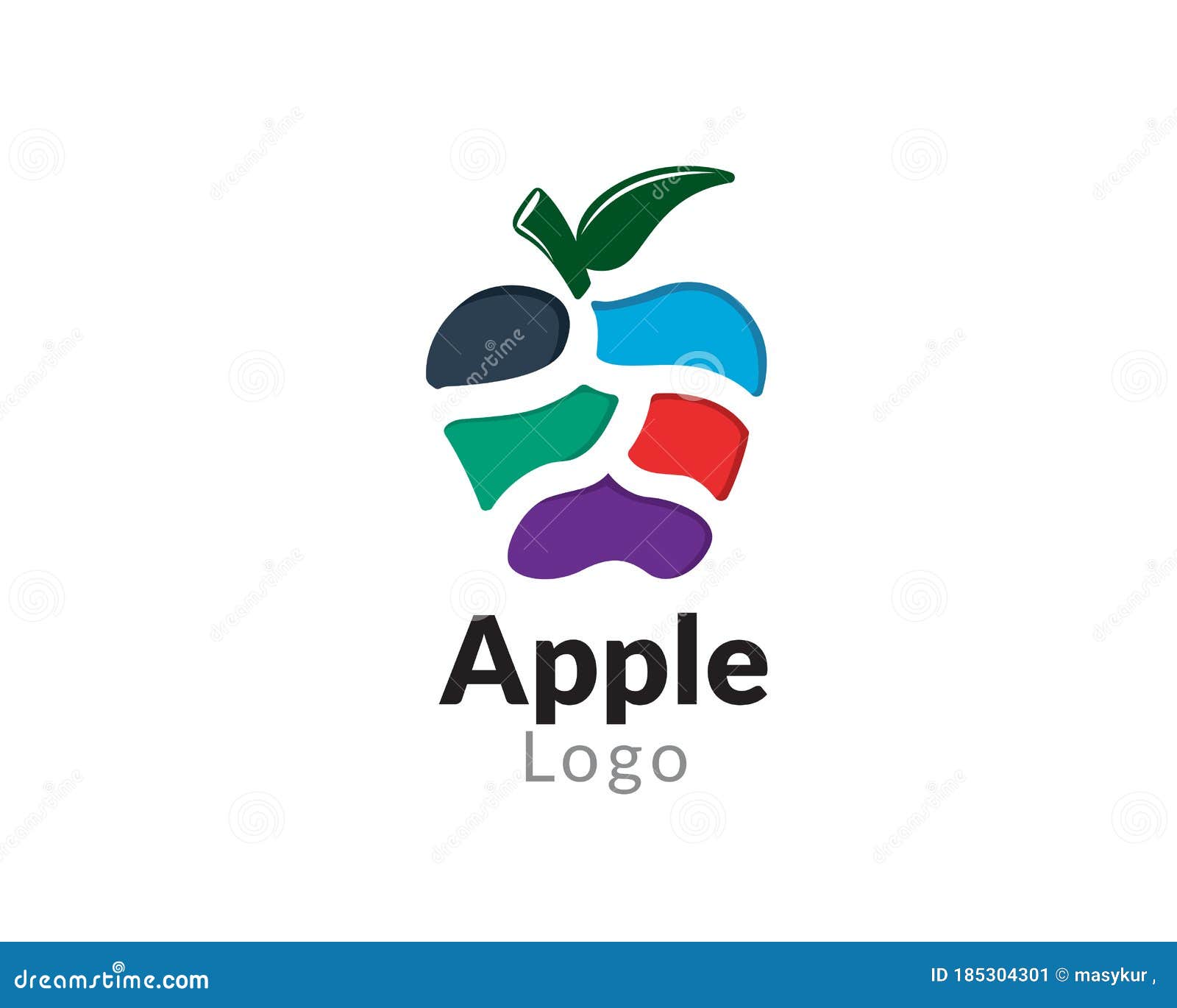 Fraction Apple Colors Logo Design Inspiration Stock Vector ...