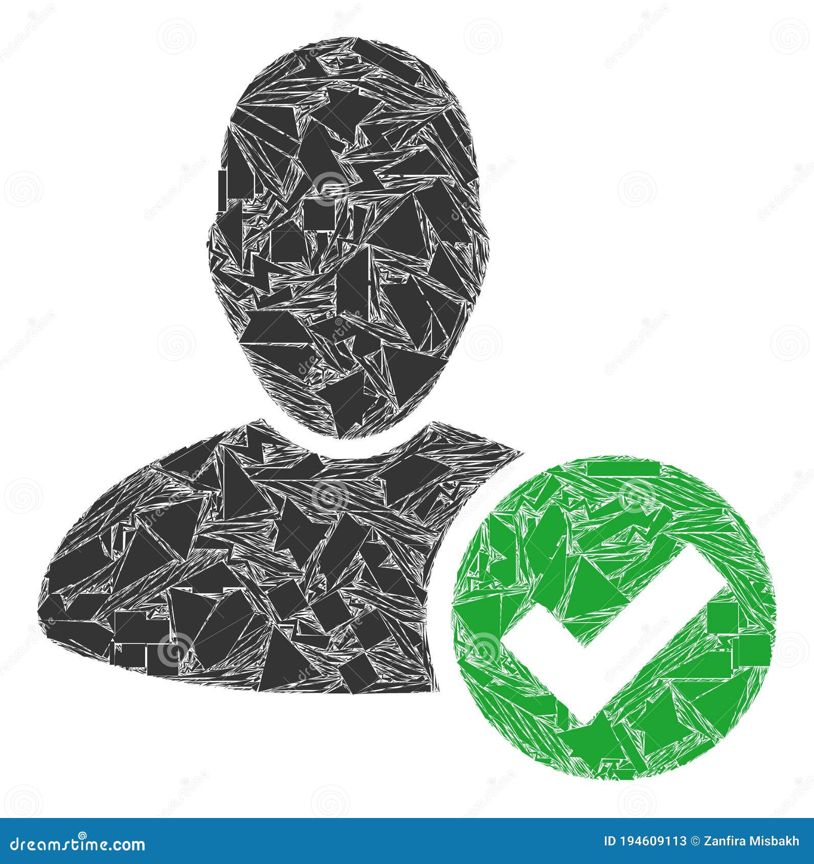 Fraction Mosaic Valid User Icon Stock Vector - Illustration of element ...