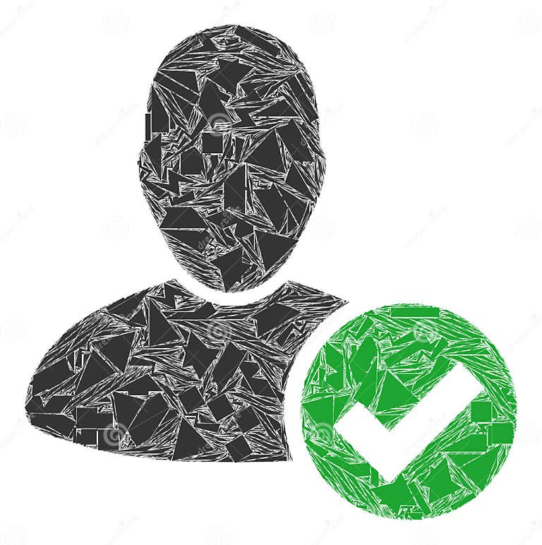 Fraction Mosaic Valid User Icon Stock Vector - Illustration of element ...