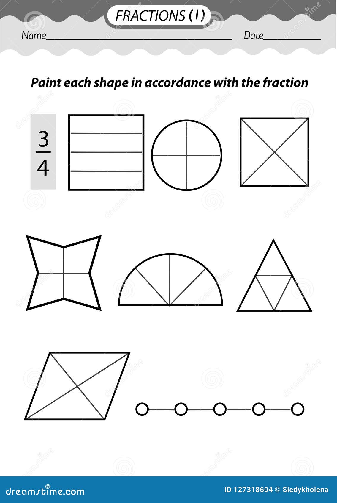 Fractions De Couleur De Livre De Coloriage Illustration Stock ...