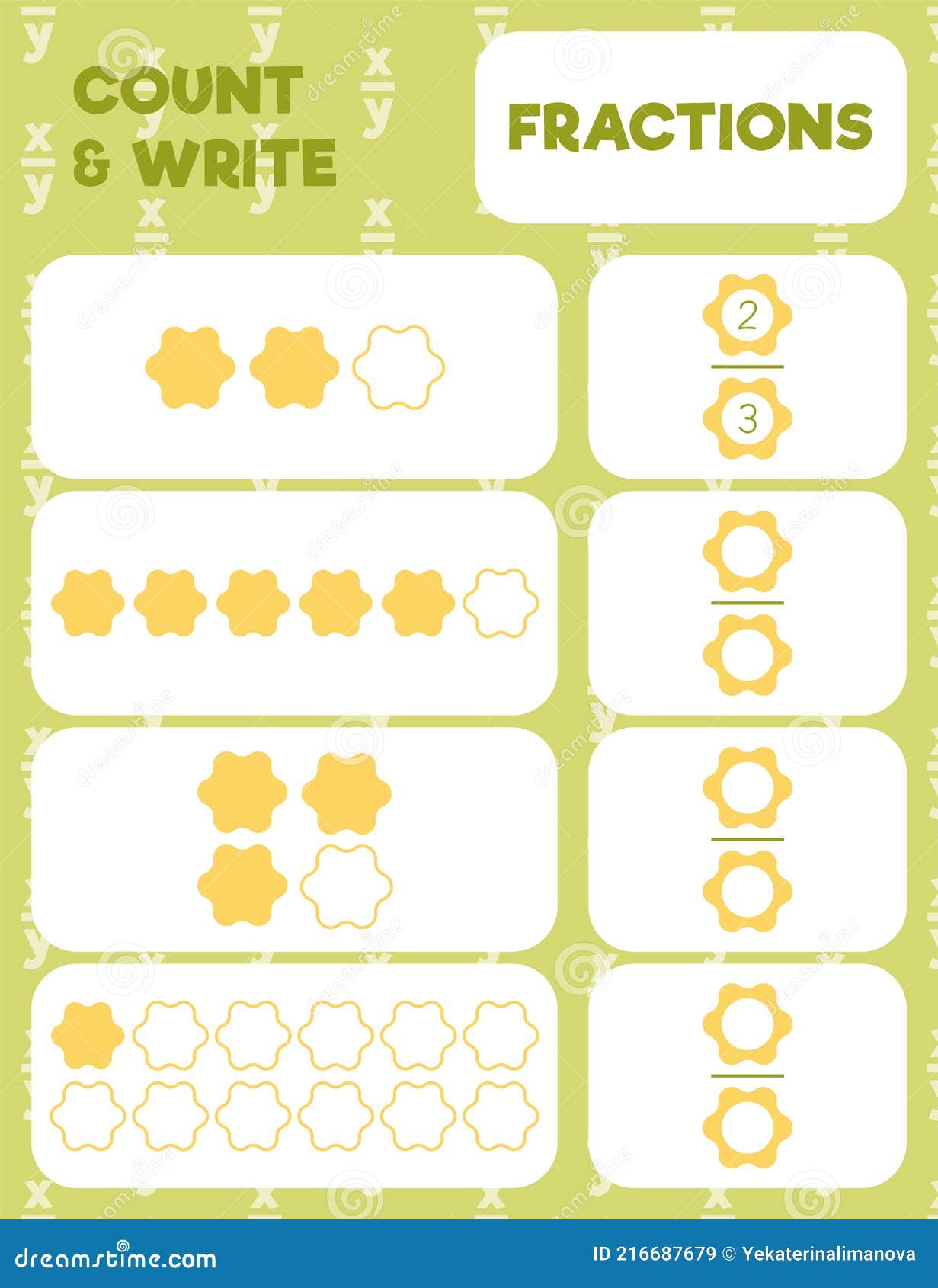 Math Practice Lesson /Homeschooling Sheet/ Count, Write, Read And Draw ...