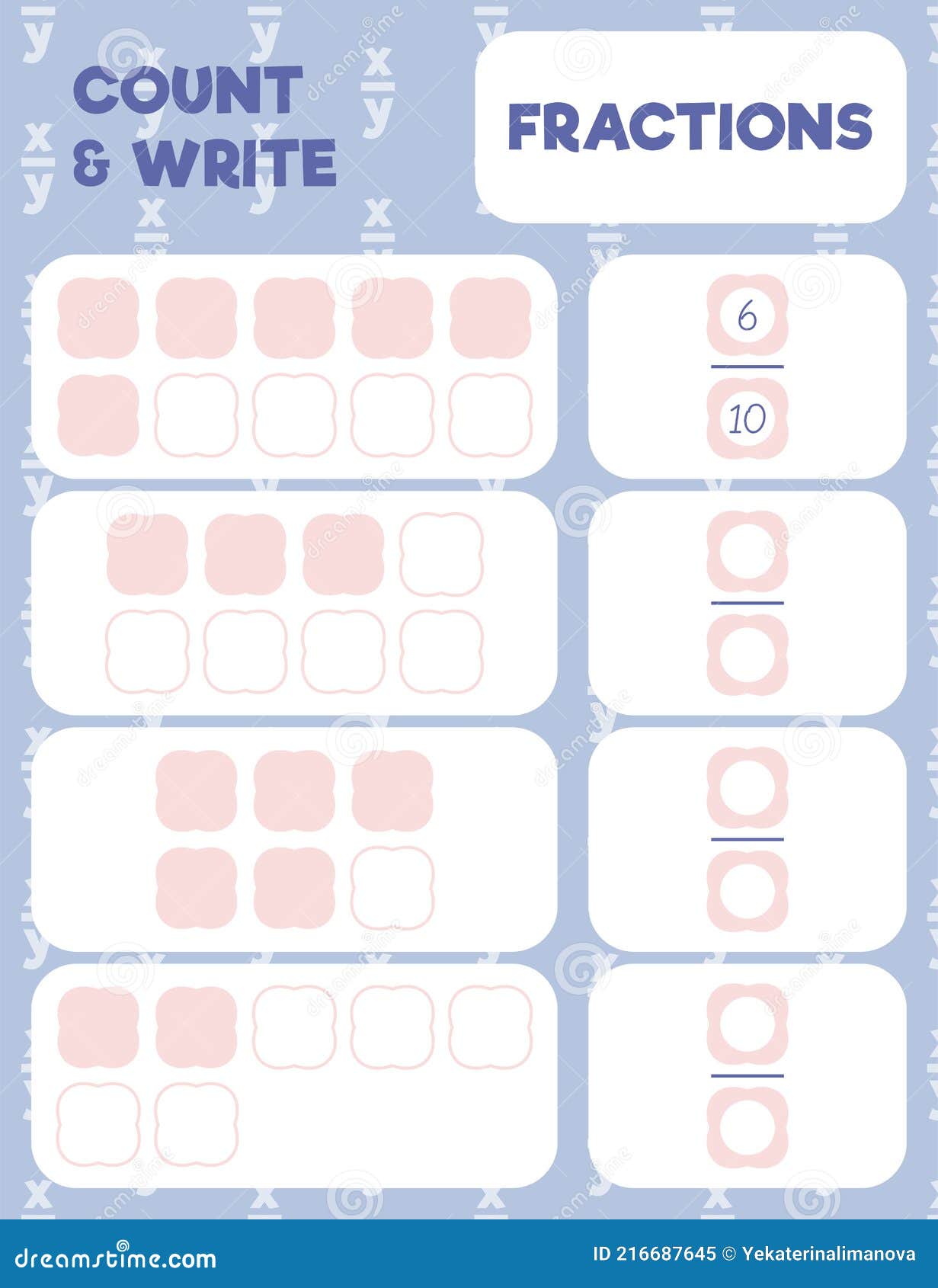 Math Practice Lesson /Homeschooling Sheet/ Count, Write, Read And Draw ...