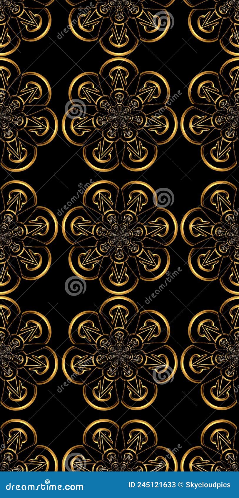 Fractodome Colorful Seamless Fractal Patterns Stock Illustration ...