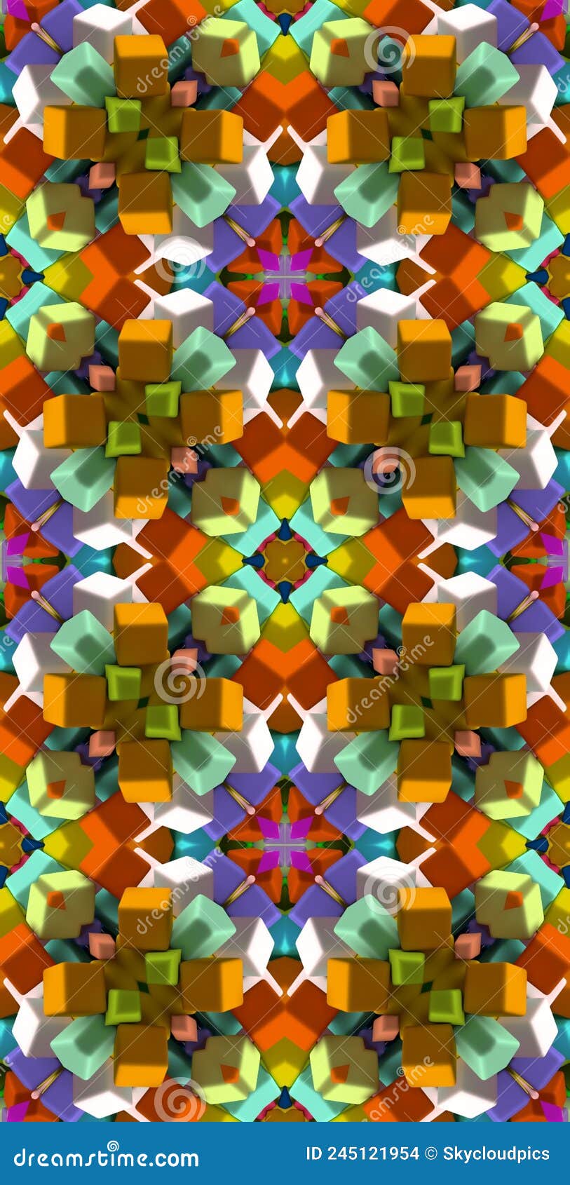 Fractodome Colorful Seamless Fractal Patterns Stock Illustration ...