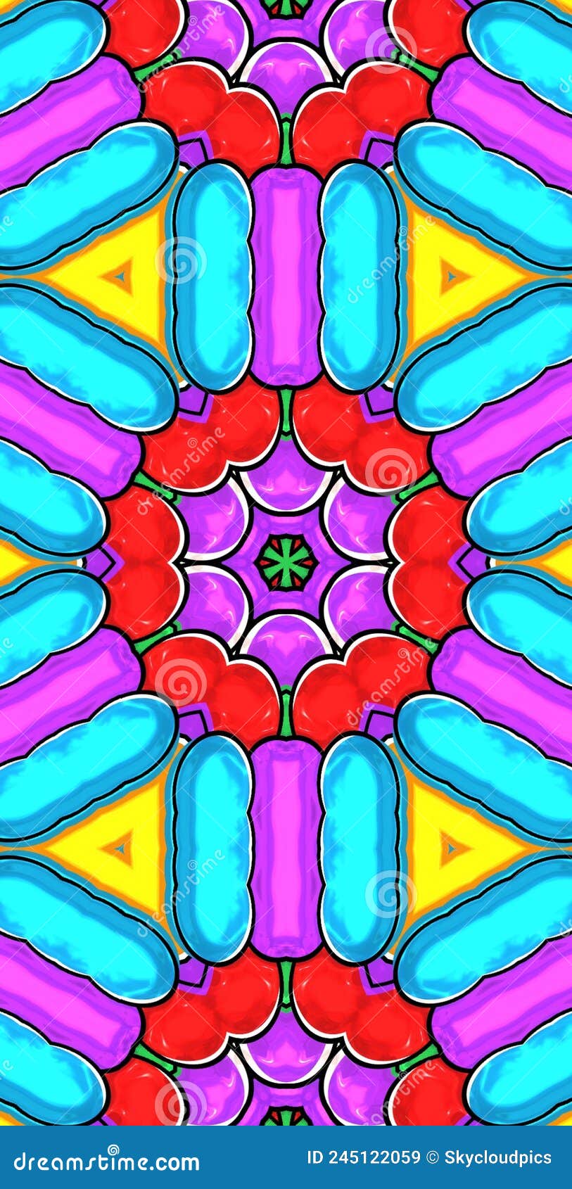 Fractodome Colorful Seamless Fractal Patterns Stock Illustration ...