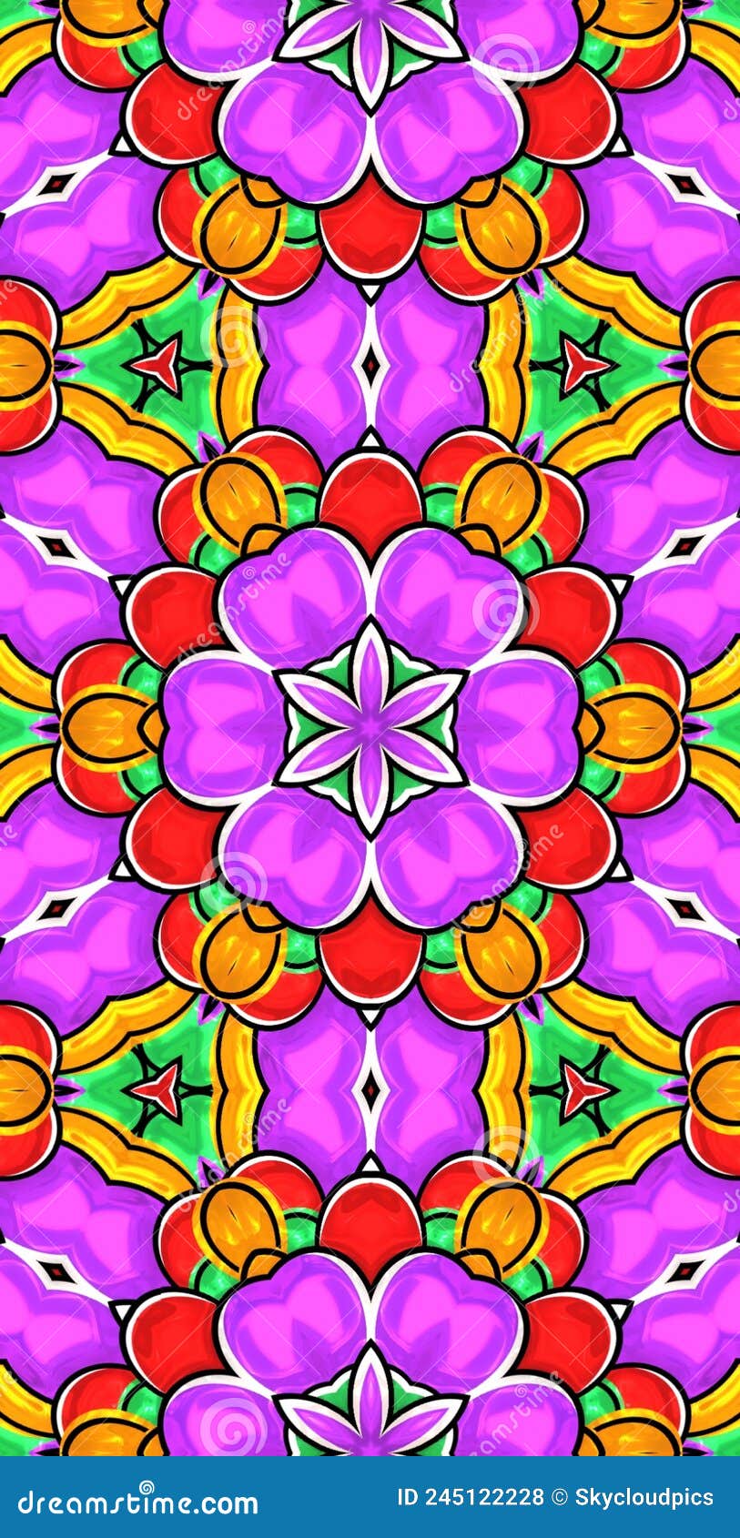 Fractodome Colorful Seamless Fractal Patterns Stock Illustration ...