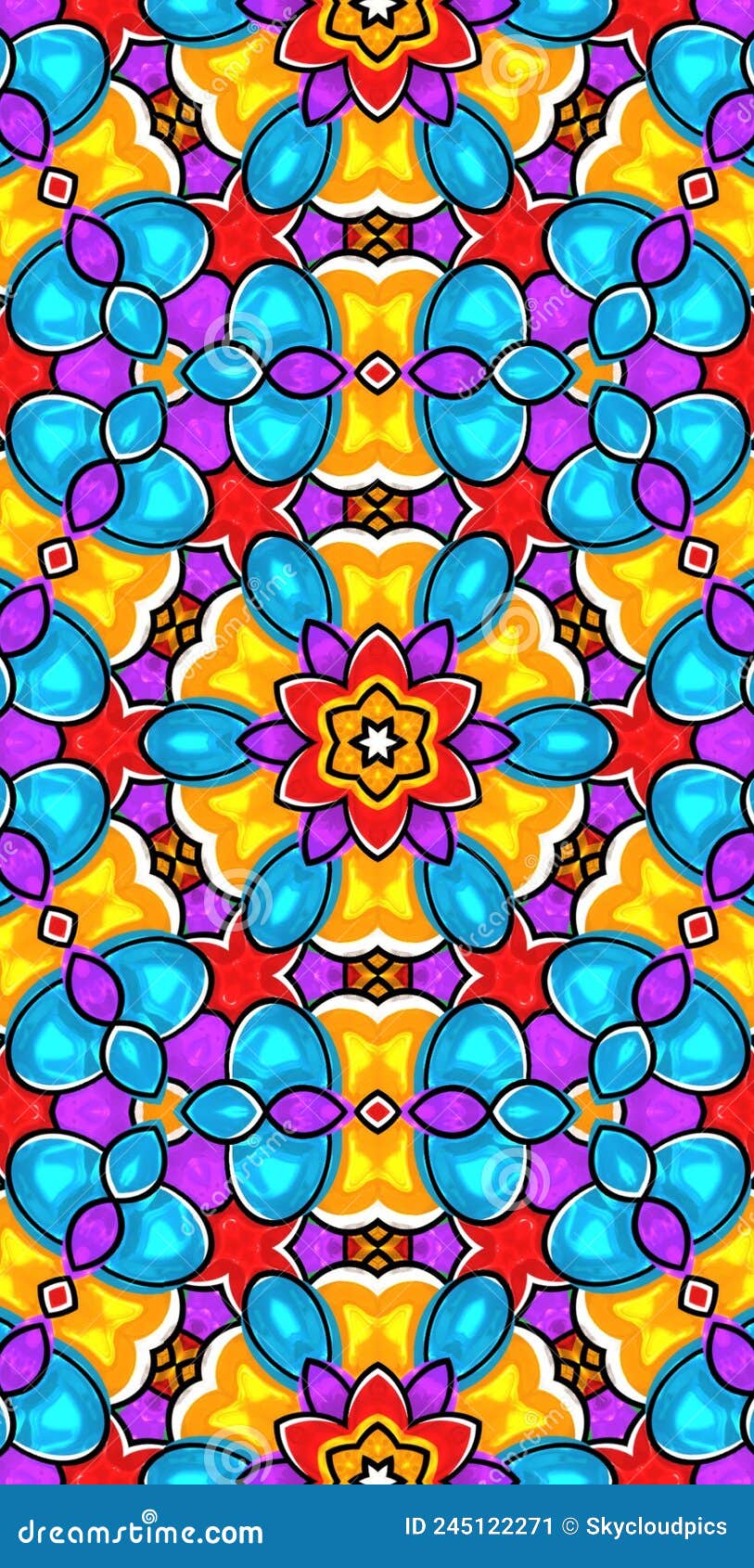 Fractodome Colorful Seamless Fractal Patterns Stock Illustration ...