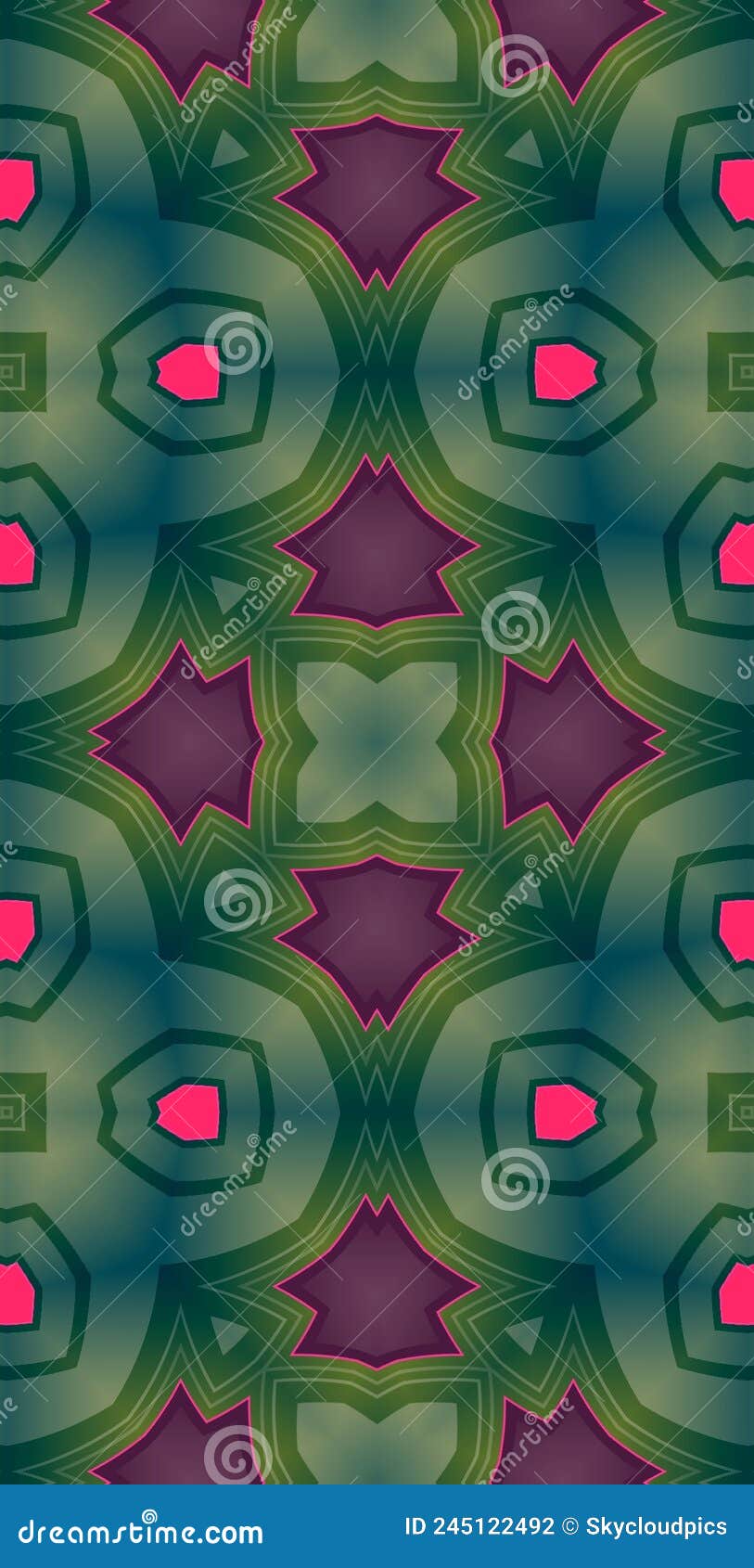 Fractodome Colorful Seamless Fractal Patterns Stock Illustration ...