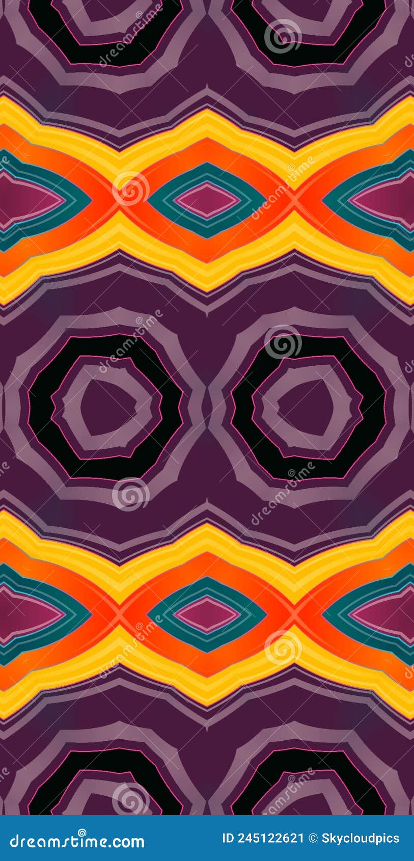 Fractodome Colorful Seamless Fractal Patterns Stock Illustration ...