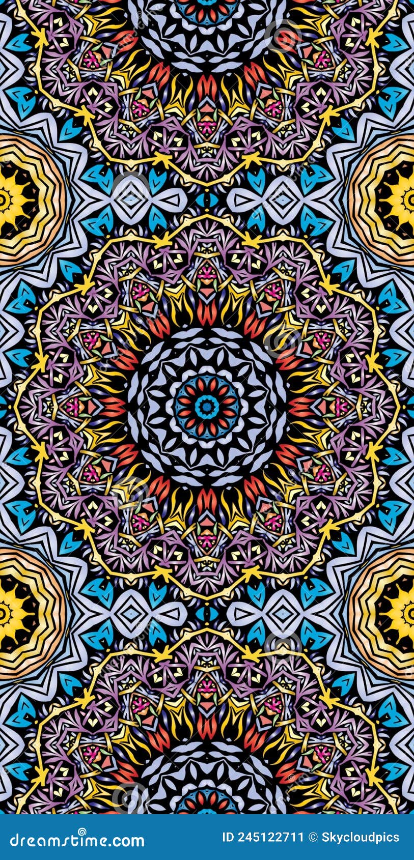 Fractodome Colorful Seamless Fractal Patterns Stock Illustration ...