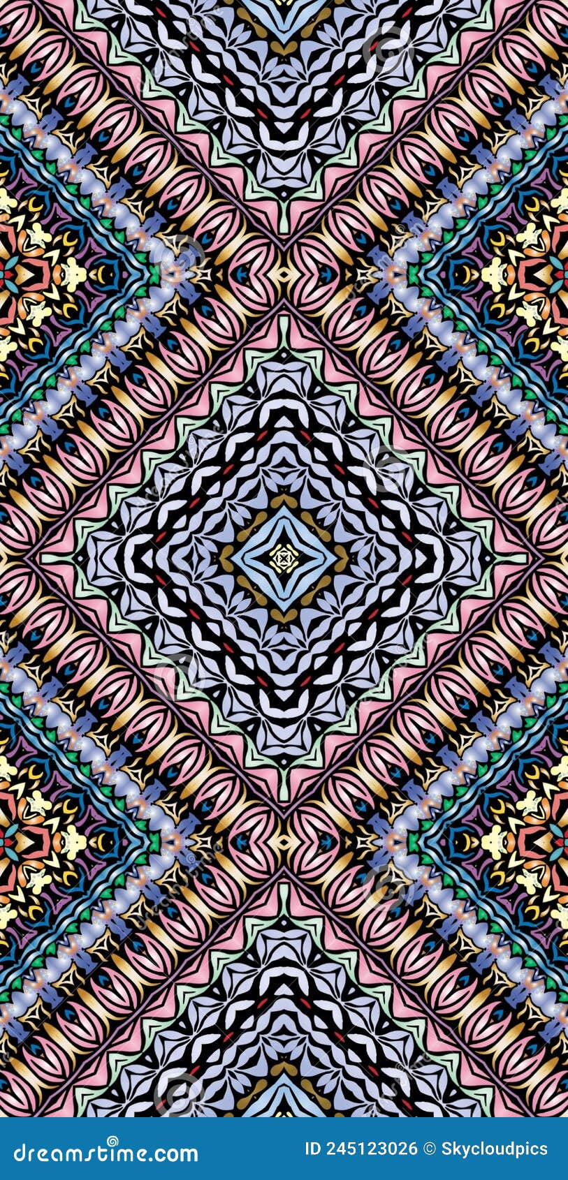 Fractodome Colorful Seamless Fractal Patterns Stock Illustration ...