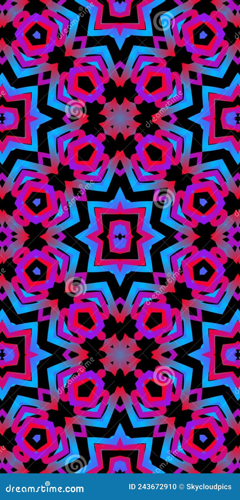 Fractodome Colorful Seamless Fractal Patterns Stock Illustration ...