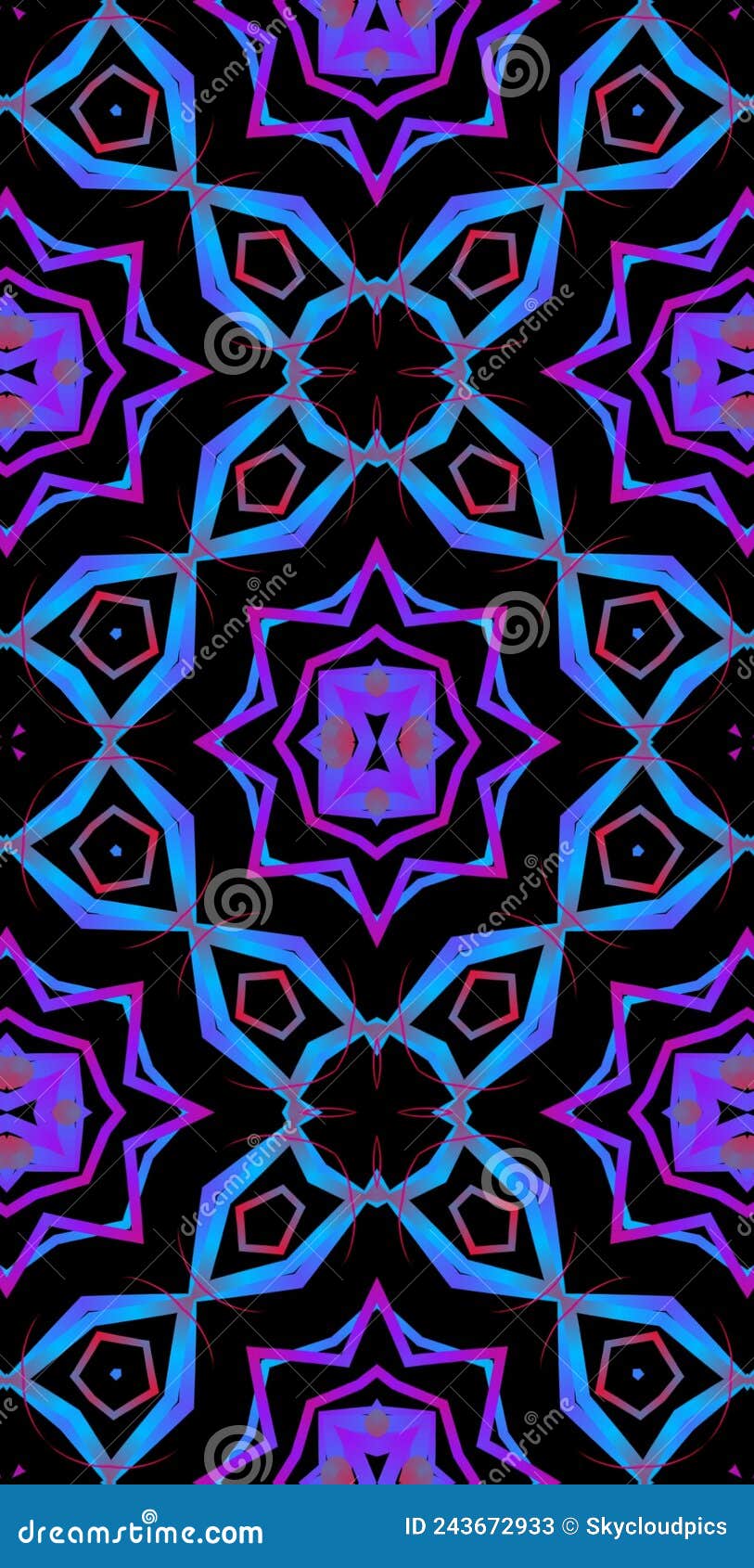 Fractodome Colorful Seamless Fractal Patterns Stock Illustration ...