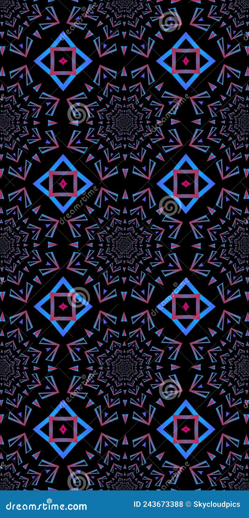 Fractodome Colorful Seamless Fractal Patterns Stock Illustration ...