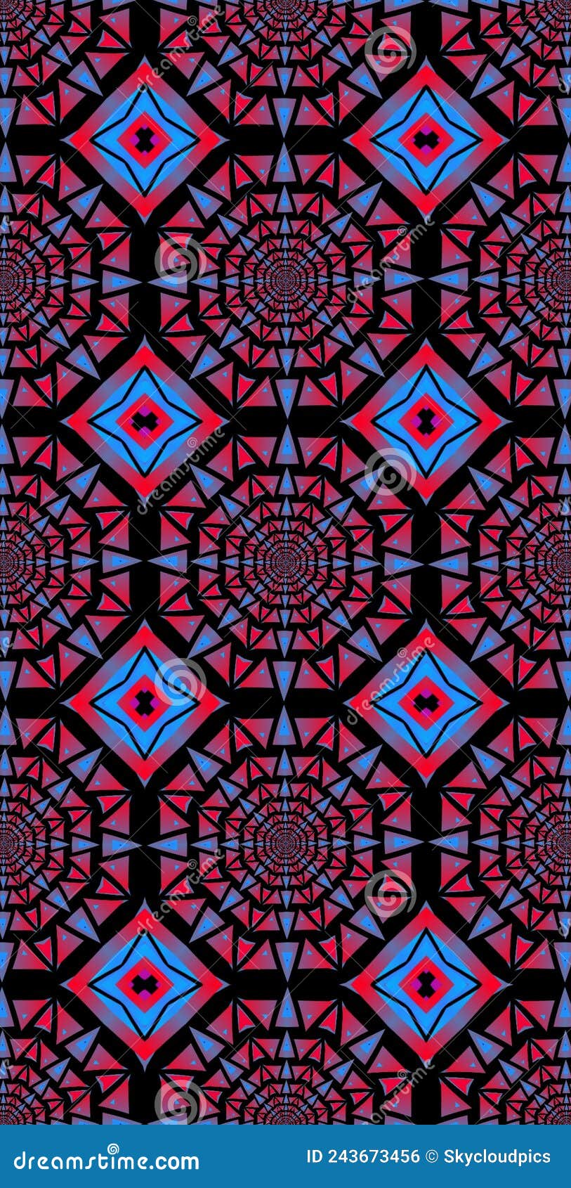 Fractodome Colorful Seamless Fractal Patterns Stock Illustration ...