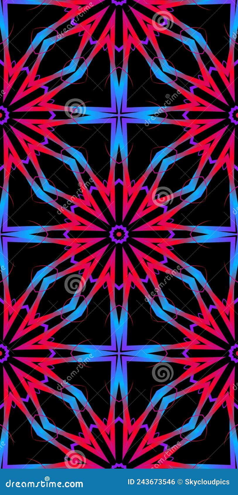 Fractodome Colorful Seamless Fractal Patterns Stock Illustration ...