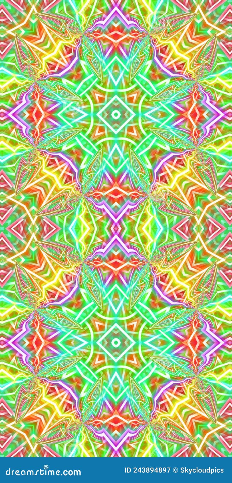 Fractodome Colorful Seamless Fractal Patterns Stock Illustration ...