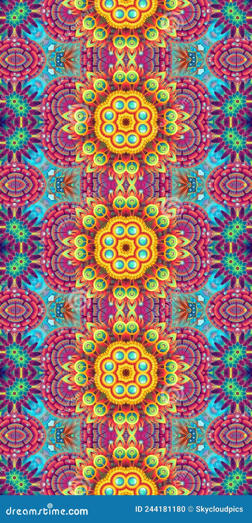 Fractodome Colorful Seamless Fractal Patterns Stock Illustration ...