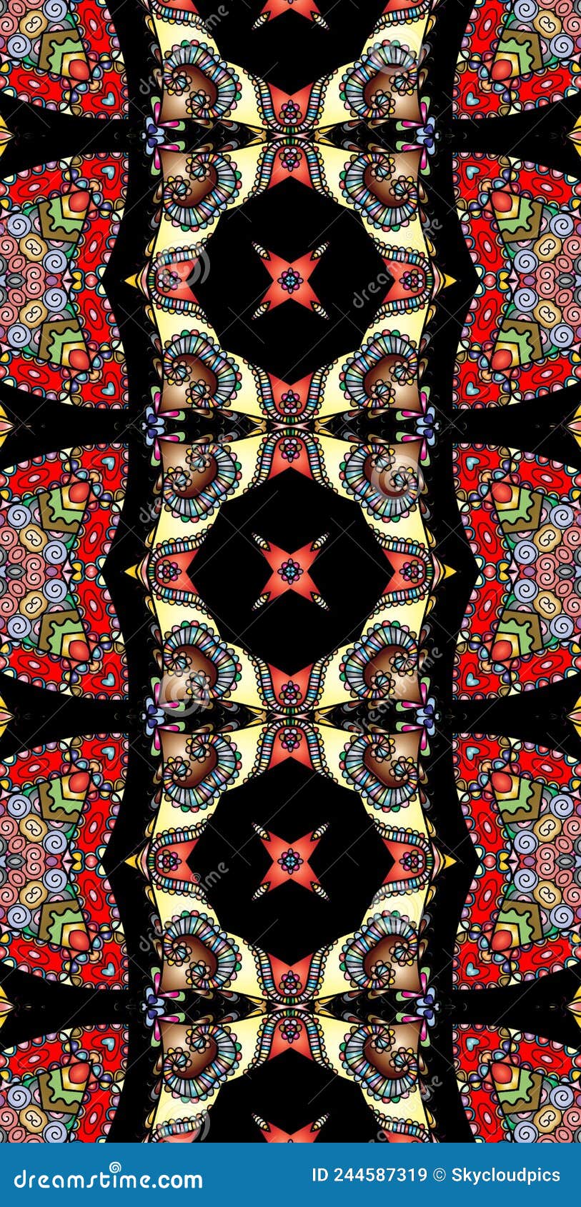 Fractodome Colorful Seamless Fractal Patterns Stock Illustration - Illustration of style, card ...