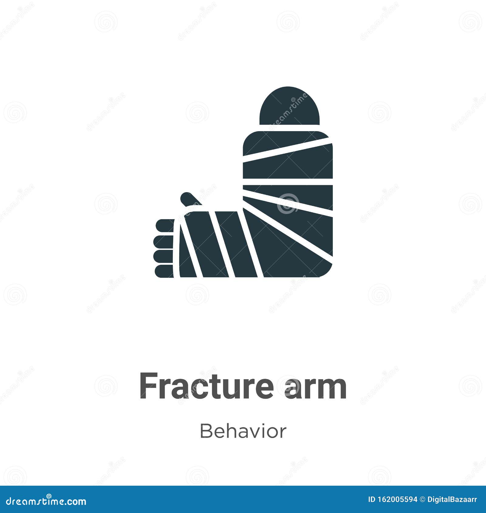 Fracture Arm Vector Icon on White Background. Flat Vector Fracture Arm ...