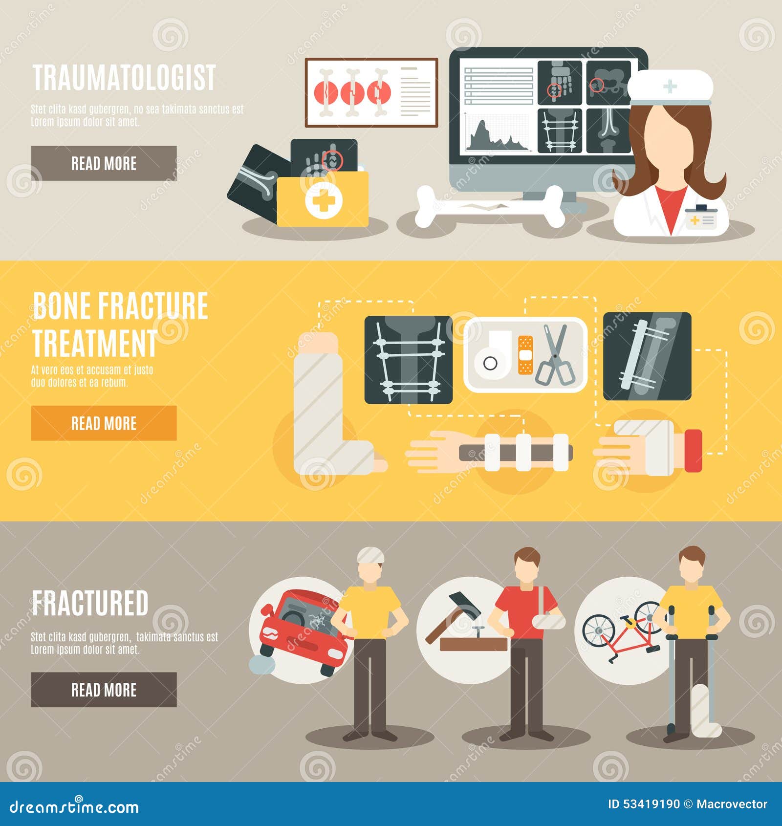 Fracture Bone Infographics Vector Illustration | CartoonDealer.com ...