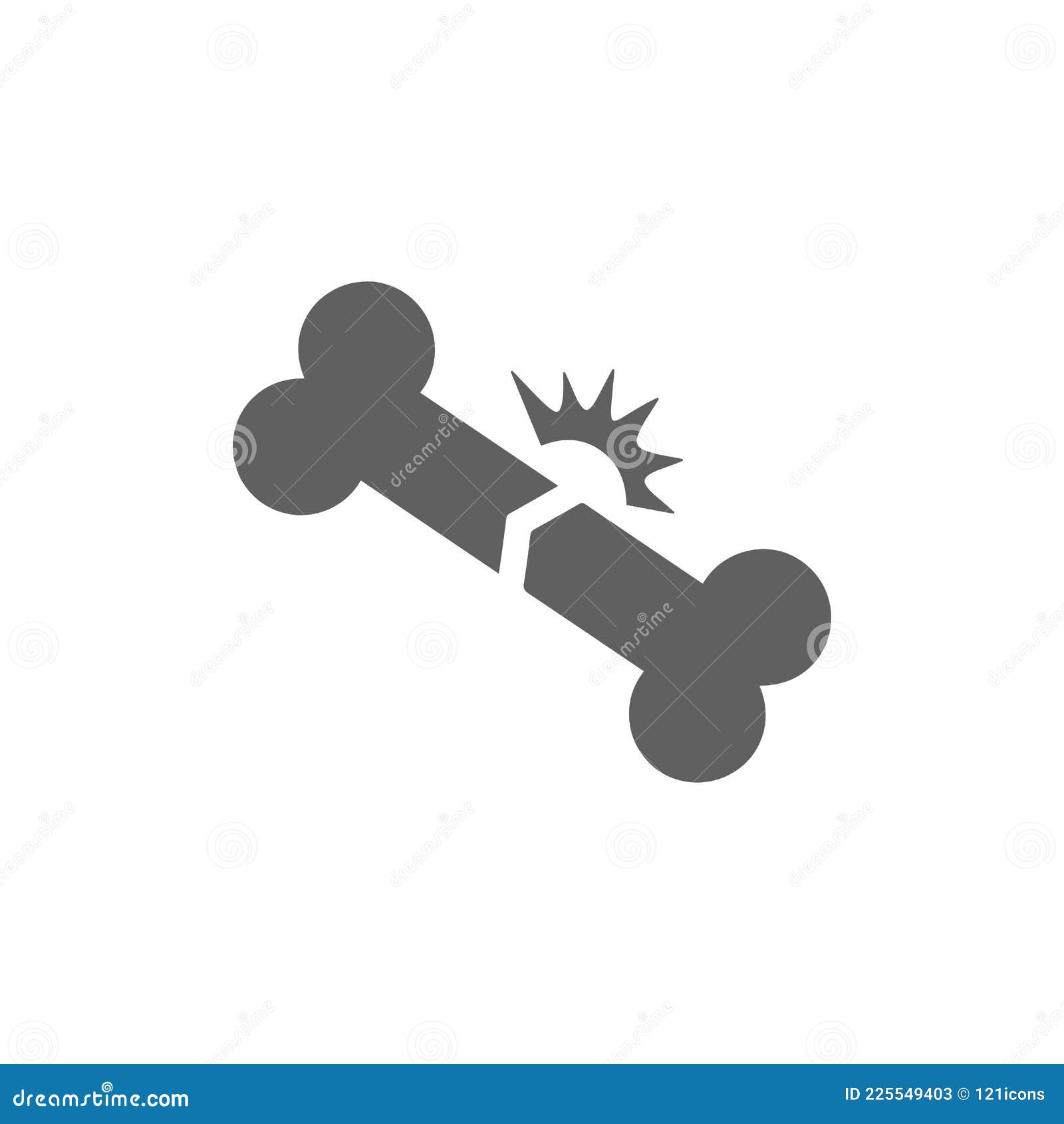 Fracture Broken Bone Crack Bone Icon. Simple Line Outline Vector ...