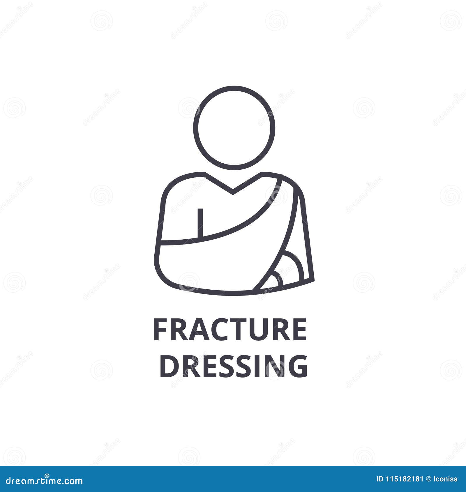 Fracture Dressing Thin Line Icon, Sign, Symbol, Illustation, Linear ...