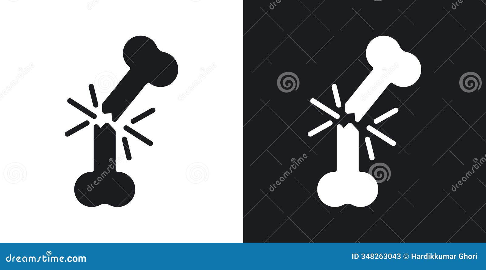Fracture Icon Design. Broken Bone Symbol Line Art Medical Healthcare ...