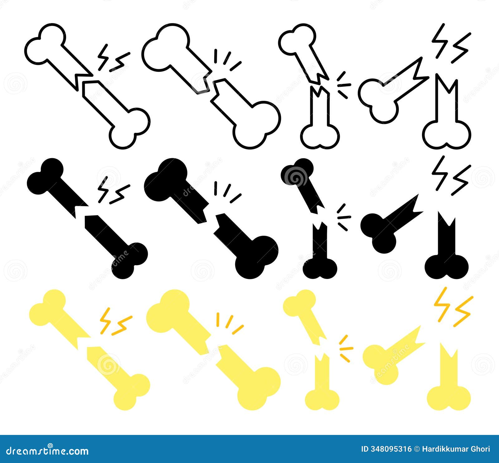 Fracture icon vector stock illustration. Illustration of health - 348095316