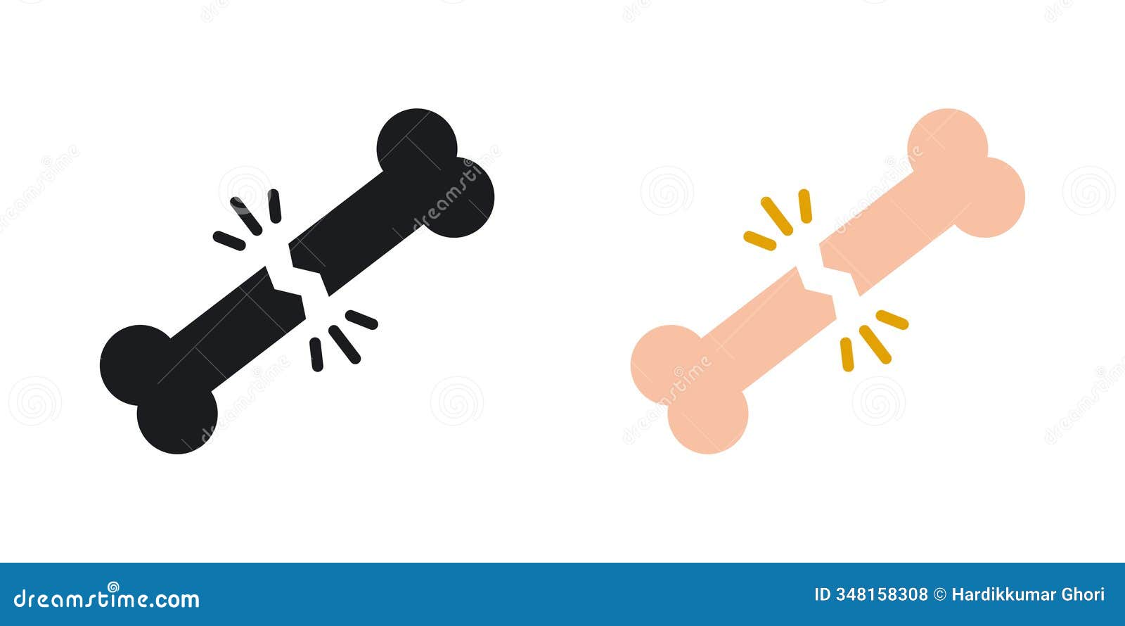 Fracture icon vector stock vector. Illustration of editable - 348158308