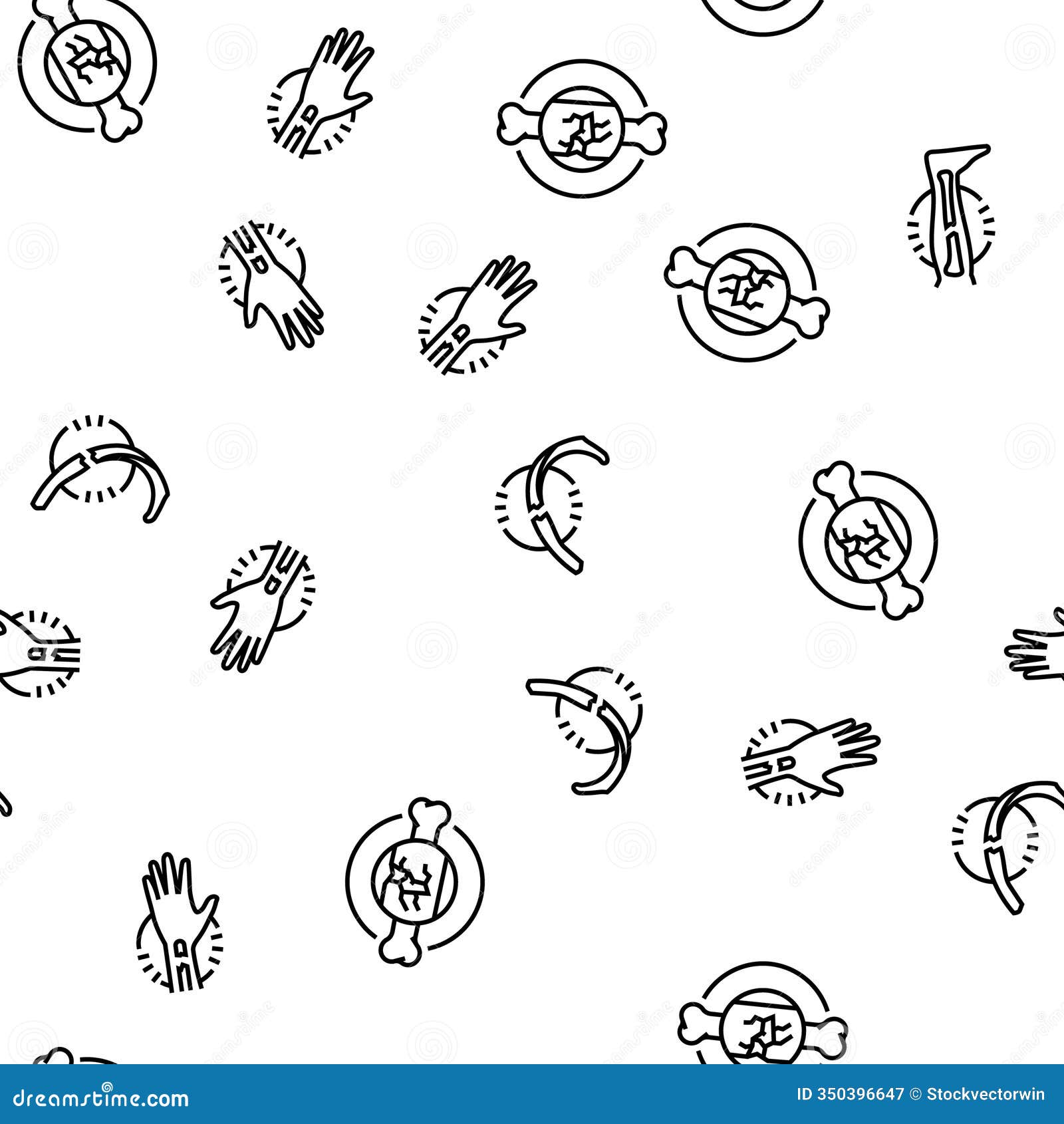 Fracture Injury Bone Break Seamless Pattern Vector Stock Illustration ...