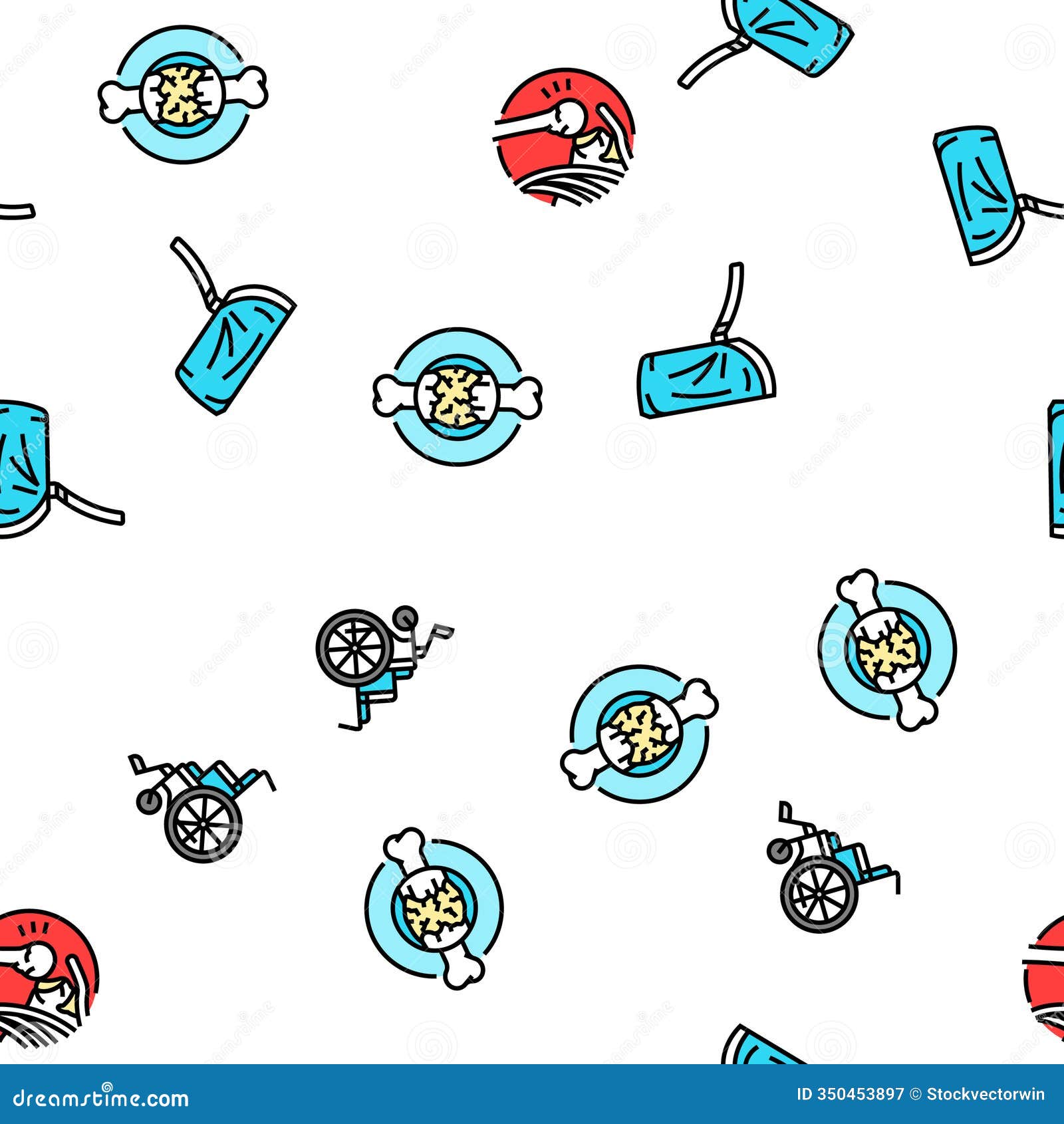 Fracture Injury Bone Break Seamless Pattern Vector Stock Illustration ...