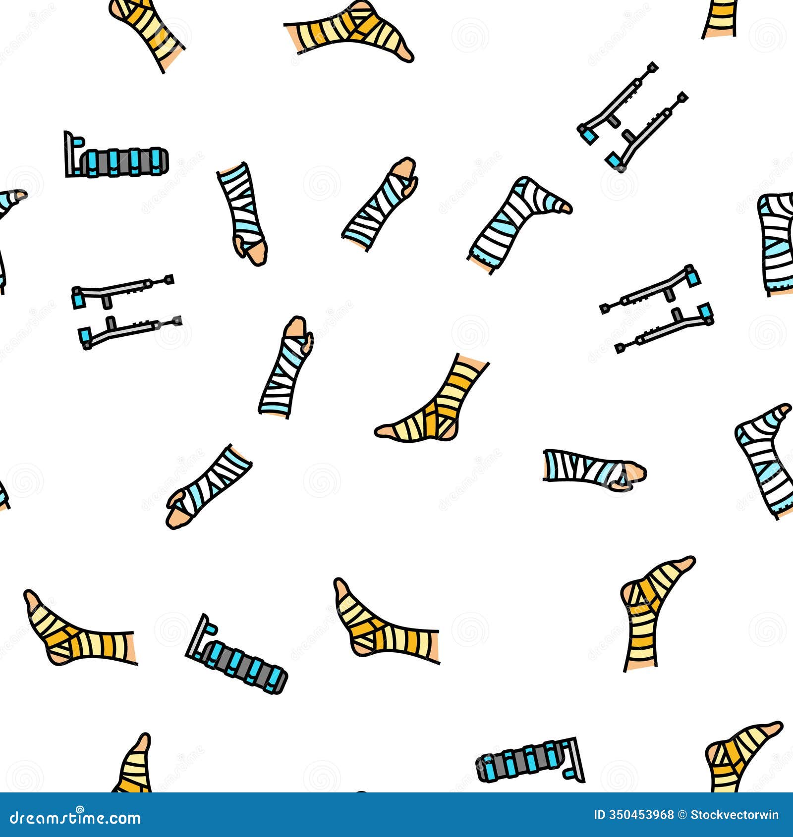 Fracture Injury Bone Break Seamless Pattern Vector Stock Illustration ...