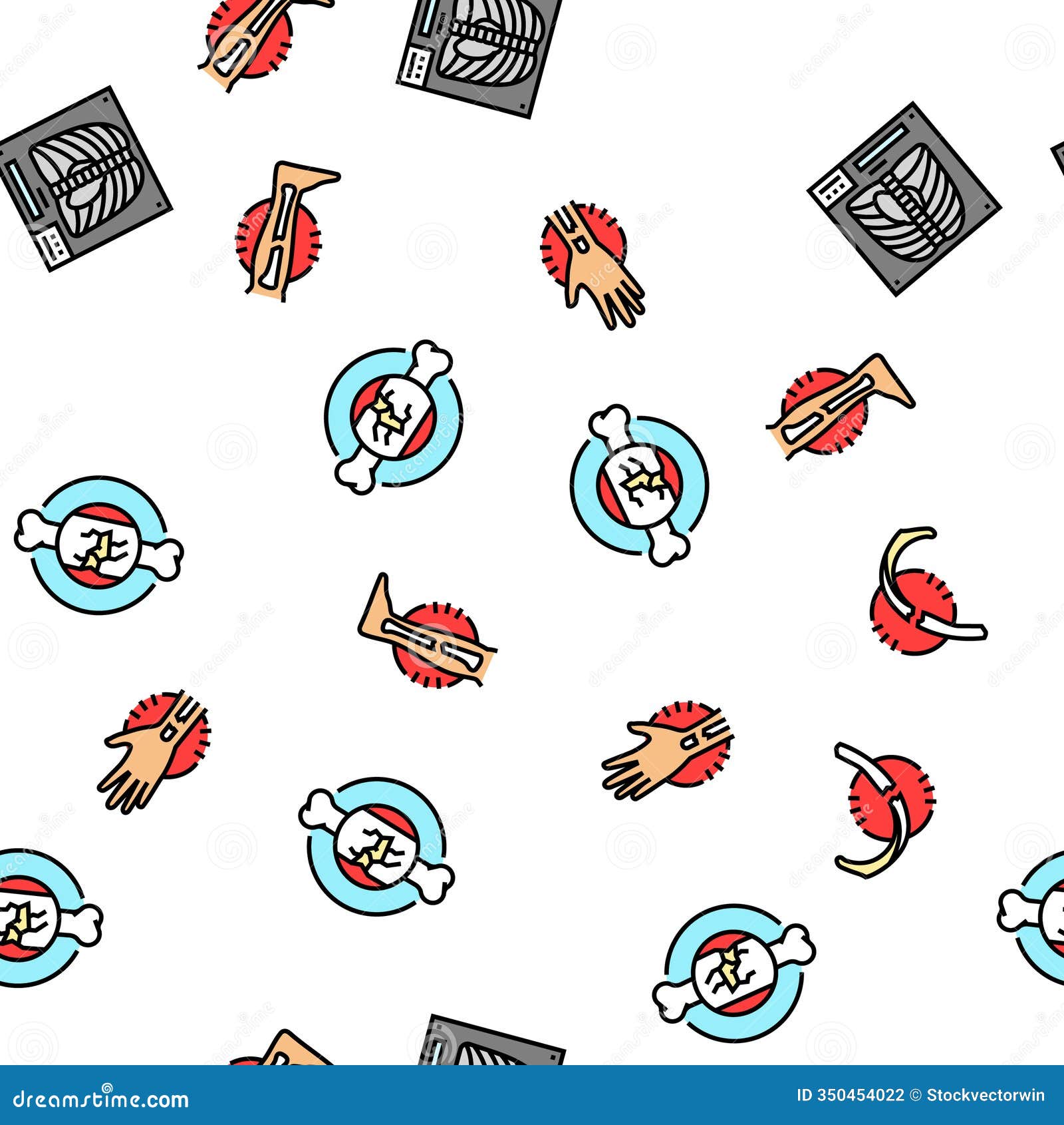 Fracture Injury Bone Break Seamless Pattern Vector Stock Illustration ...