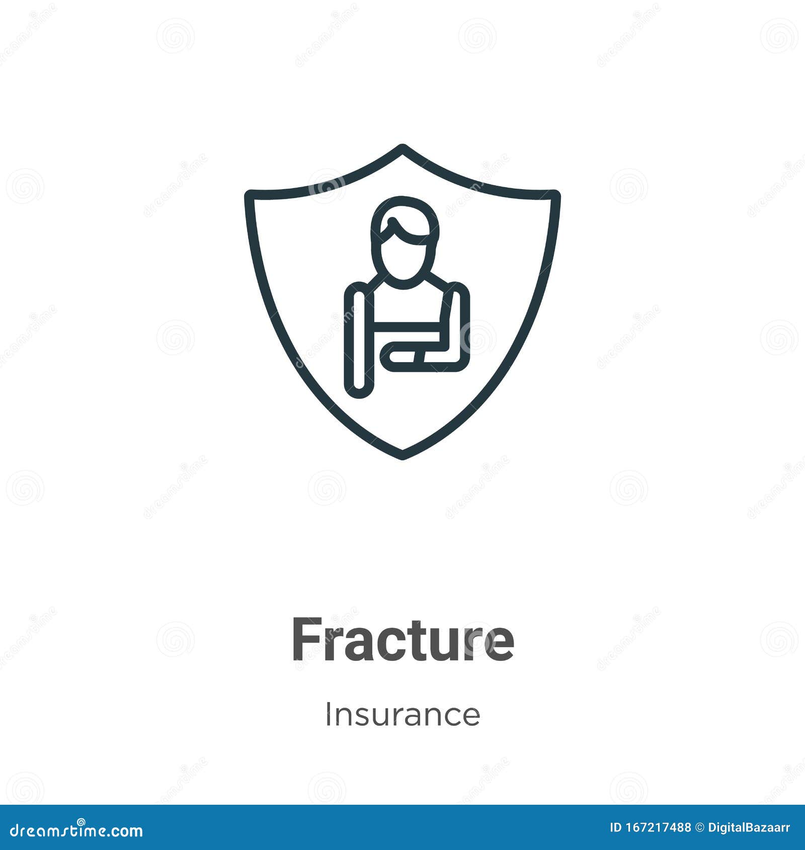 Fracture Outline Vector Icon. Thin Line Black Fracture Icon, Flat ...