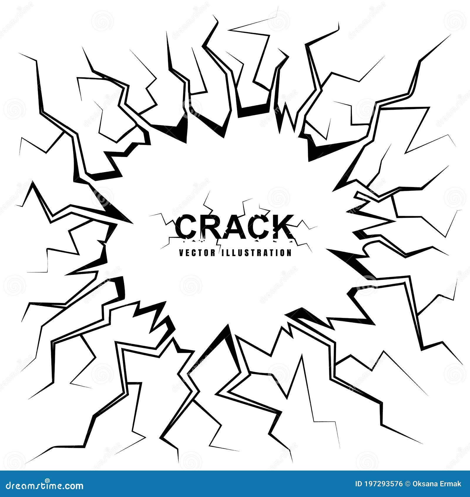 Fracture Surface Effect or Broken Collapse Vector Frame Stock Vector ...