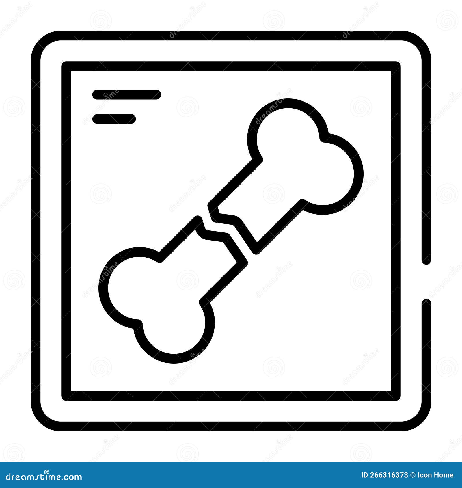 Fractured Bone Showing on X Ray Vector Icon Concept of Medical Checkup ...