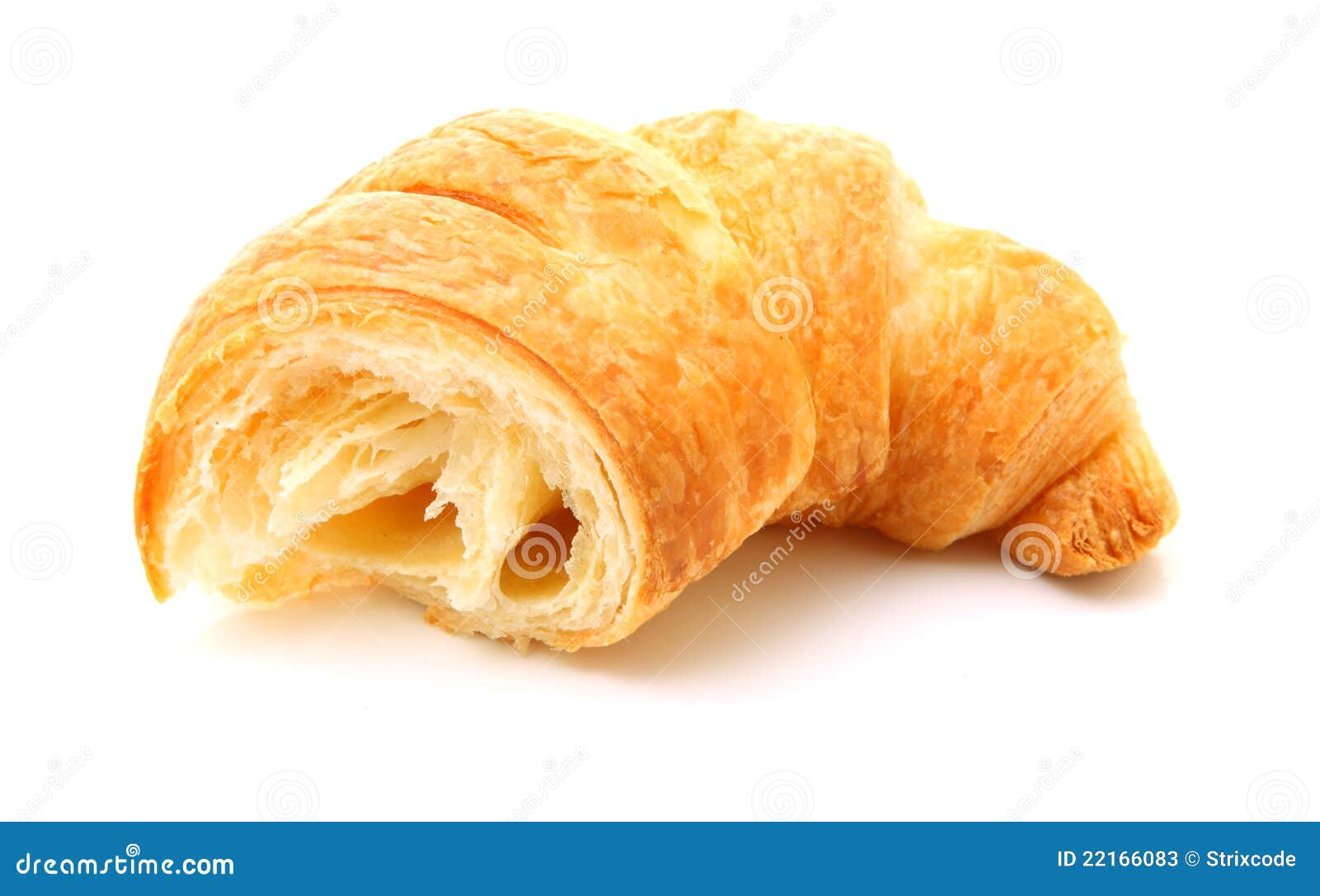 Fractured Croissant Isolated on White Stock Image - Image of gold ...