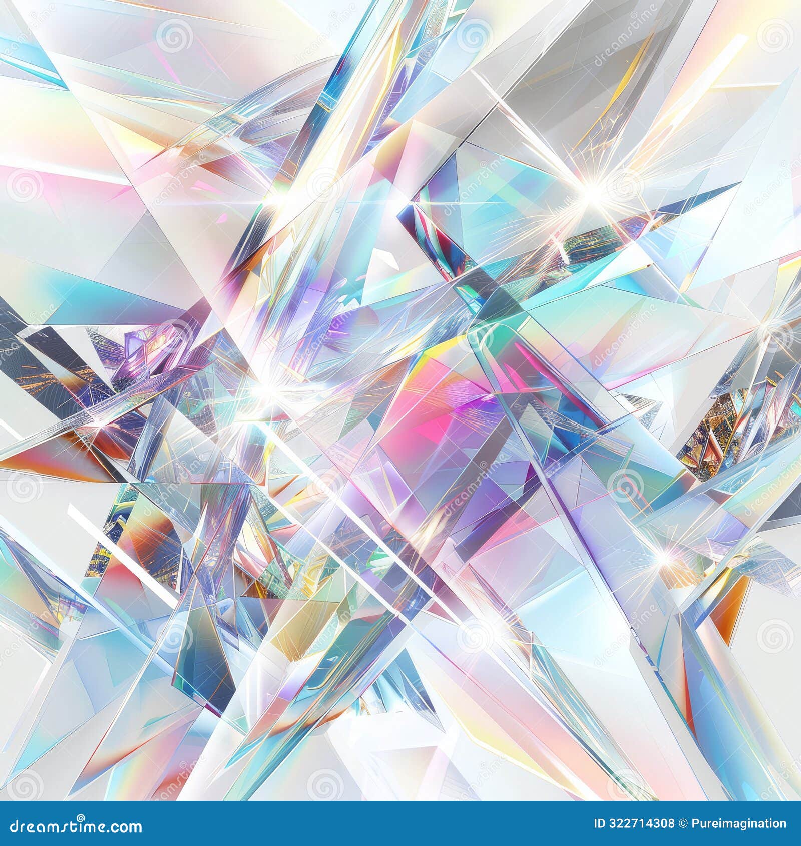 Fractured Crystals Refract Light Into Mesmerizing Spectrum Stock Image ...